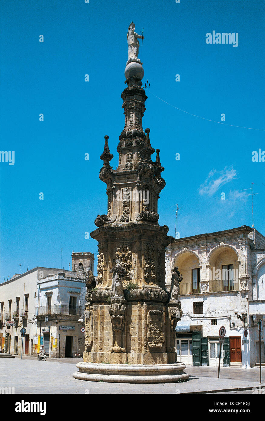 Puglia Nardo '(LE). Spire of Immaculate Conception, baroque column ...