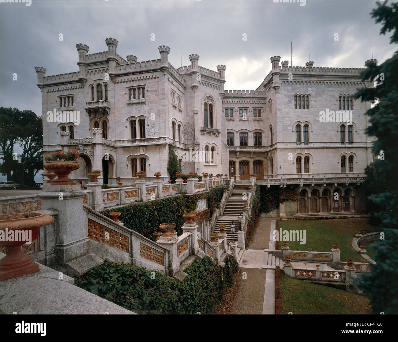 Castello Miramare Trieste Friuli The Inside To The Port Stock Photo - Alamy