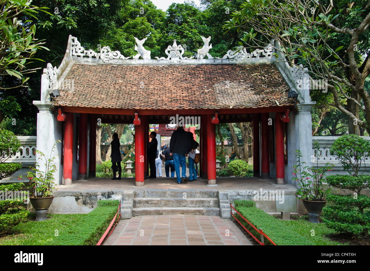 Van Mieu temple of litterature in Hanoi Vietnam Stock Photo - Alamy