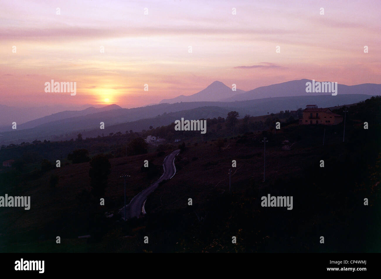 Basilicata - Around Montemurro (PZ). Sunset Stock Photo - Alamy