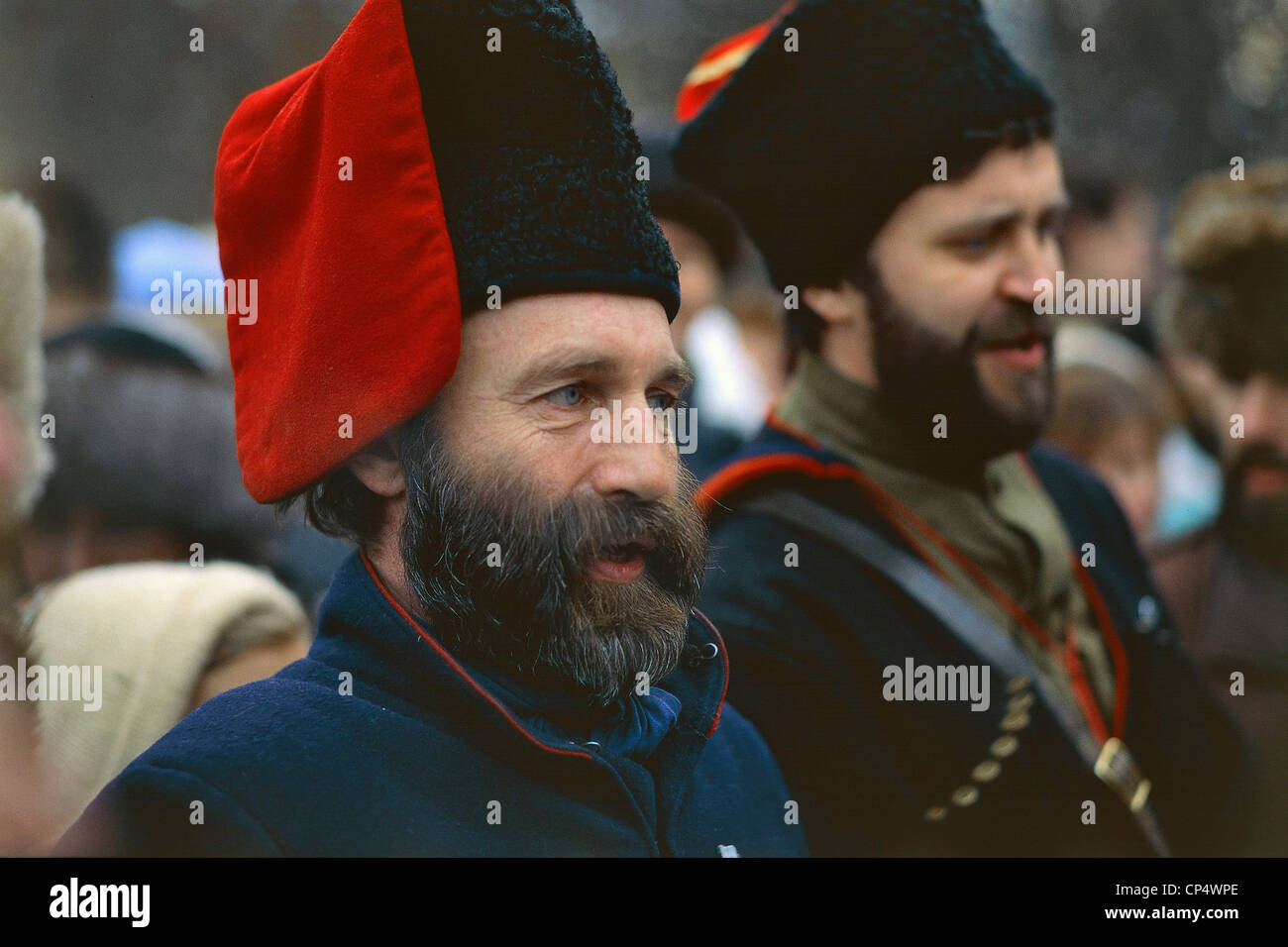 Russia - St. Petersburg. Men in traditional costume Stock Photo - Alamy