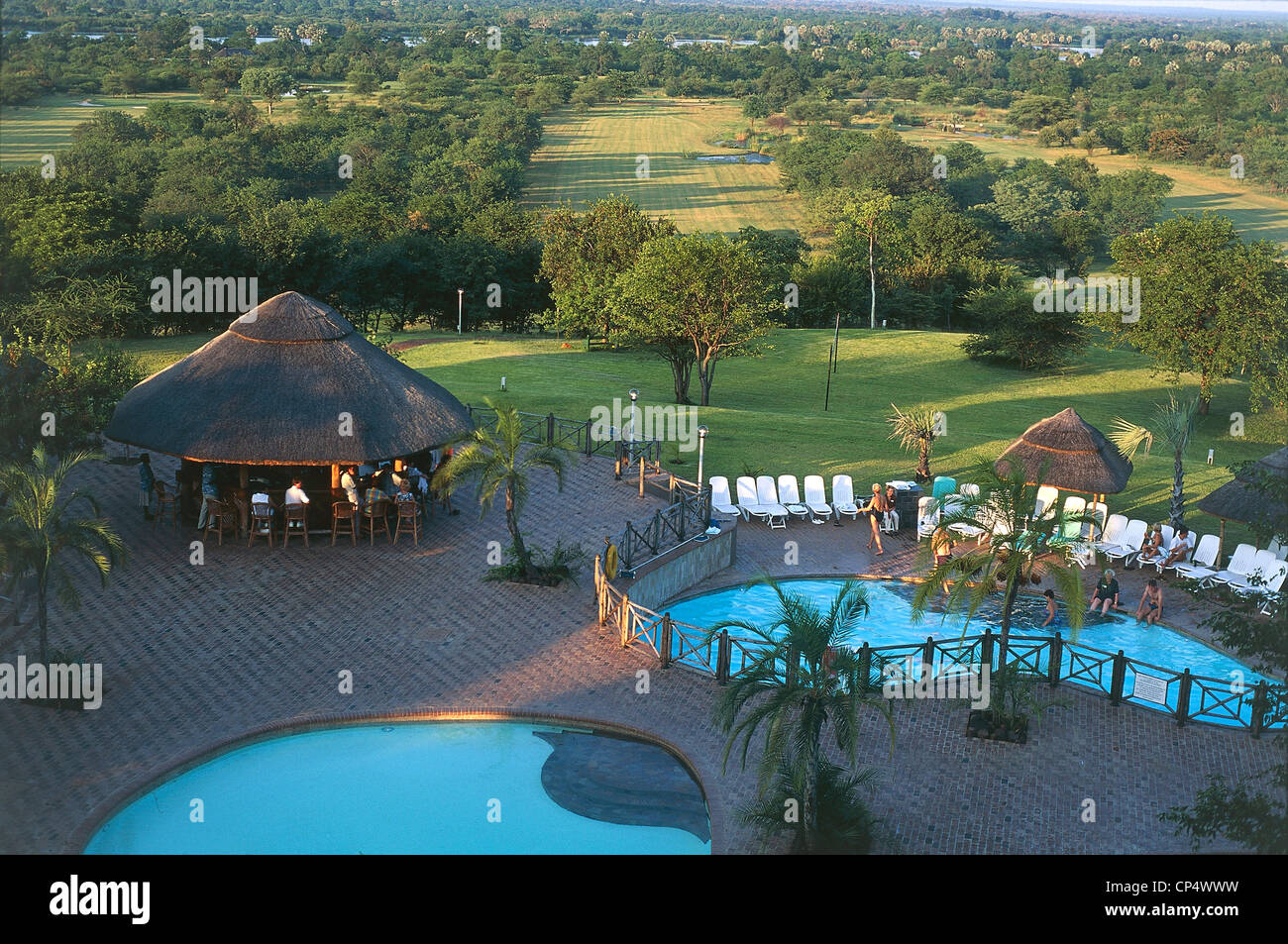 Zimbabwe - Near Victoria Falls. Hotel with swimming pool and golf ...