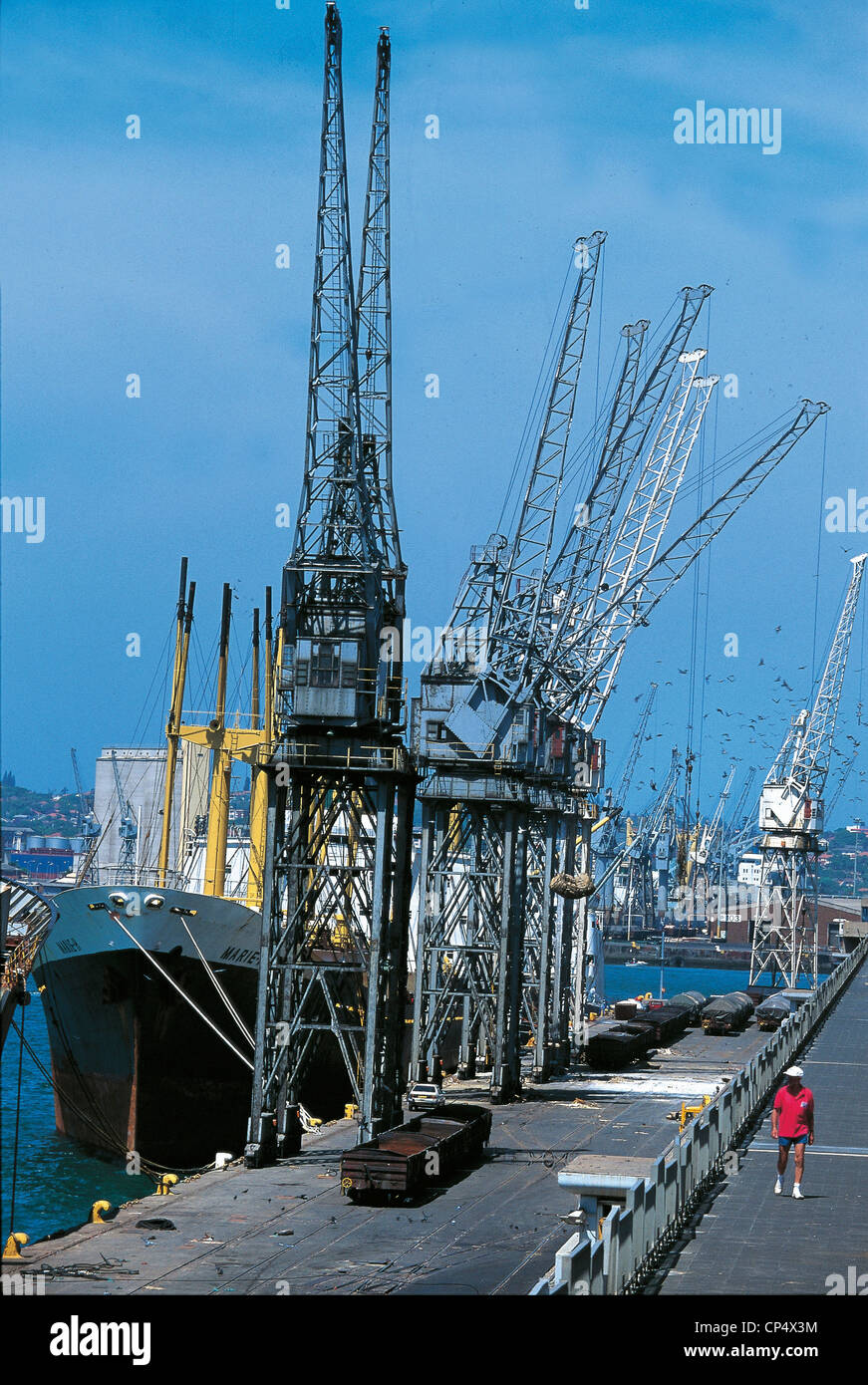Republic Of South Africa Durban Harbour Quays Equipped For Loading And ...