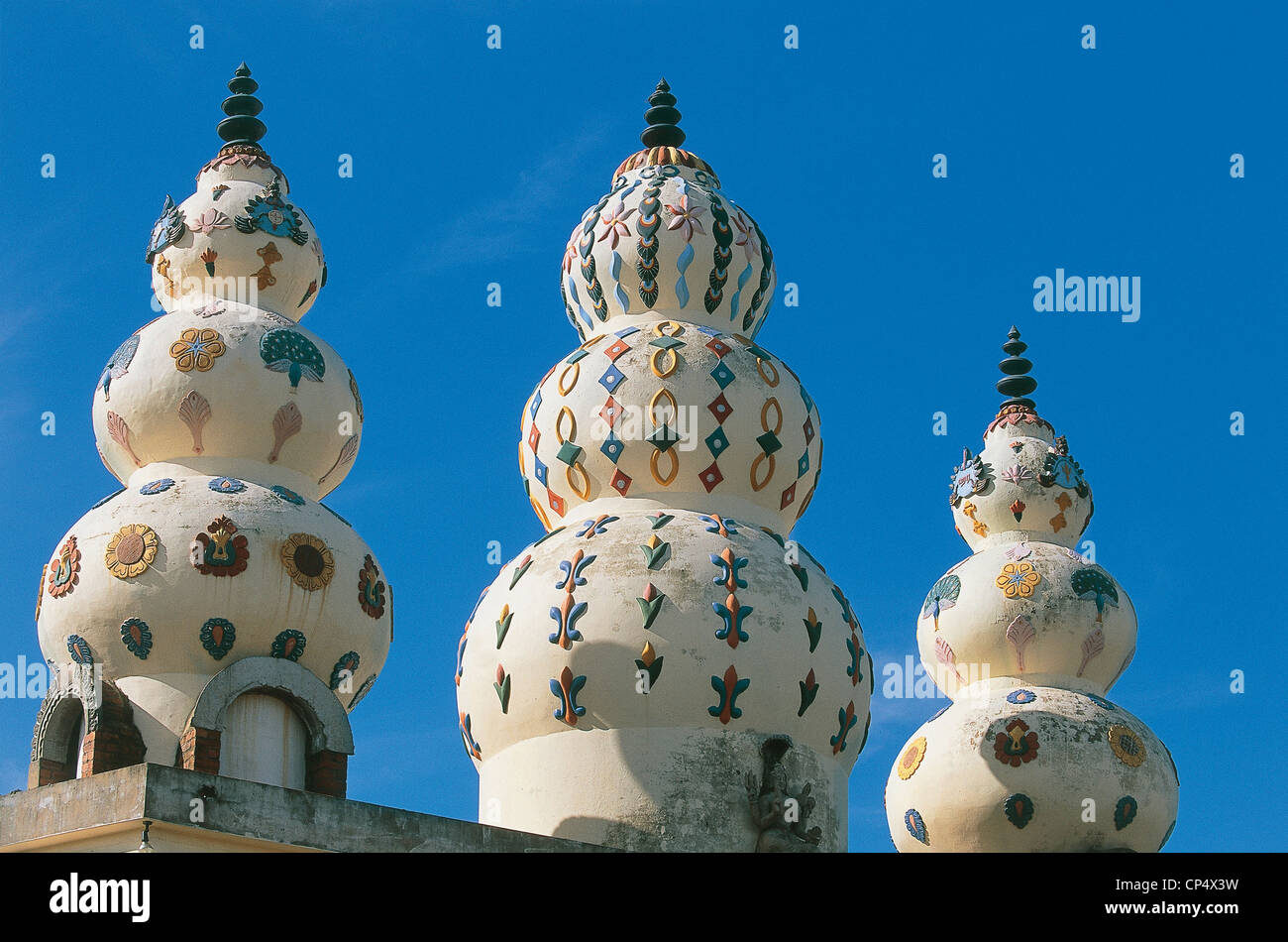 South Africa - KwaZulu-Natal - Durban. The domes of the Hindu temple ...