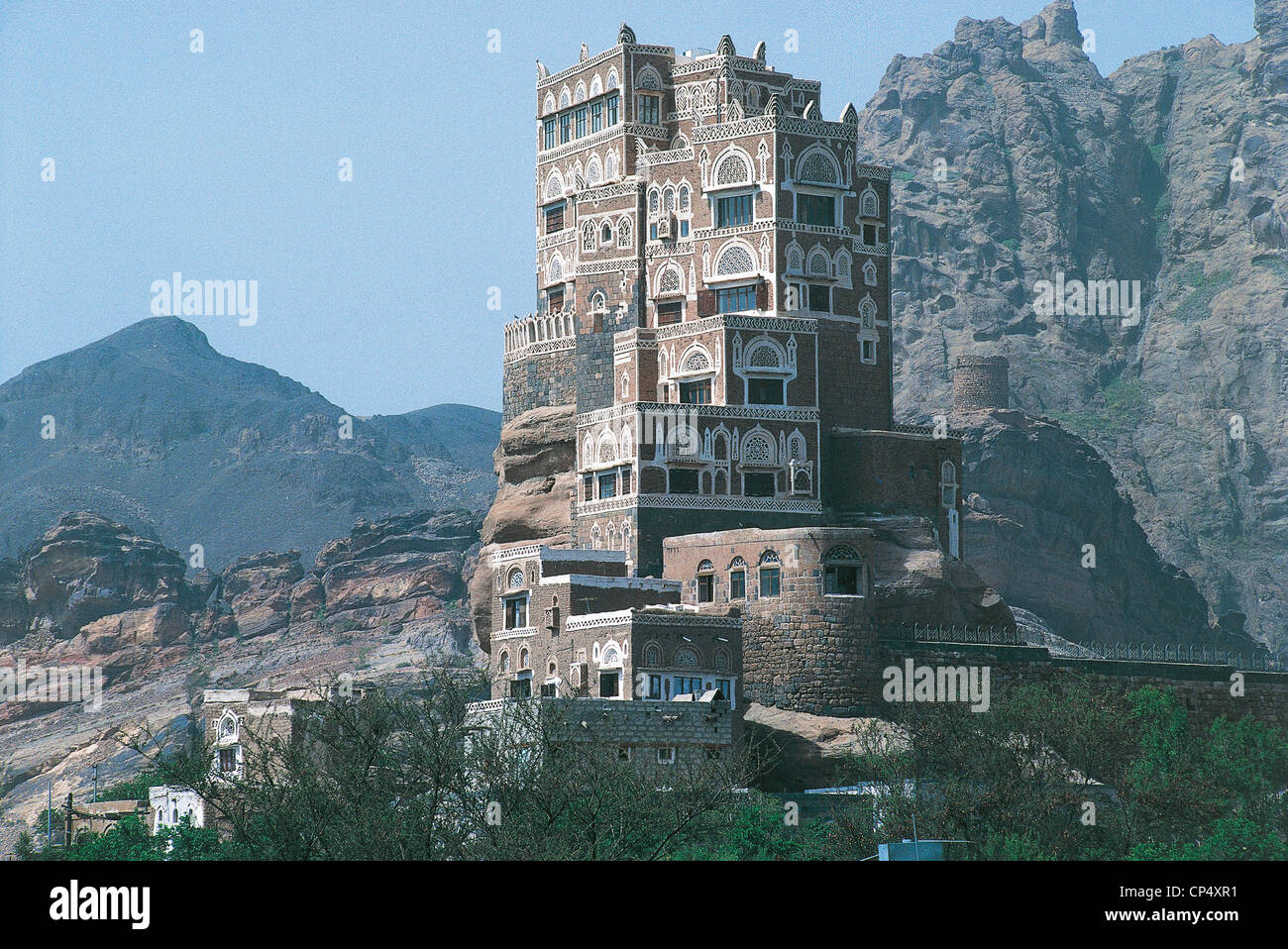 Yemen Wadi Dhar Palace Dell'Iman Stock Photo - Alamy