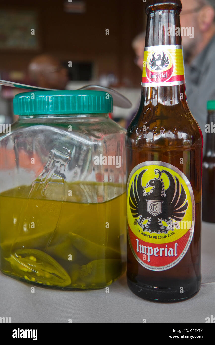 Local beer and pickles, Costa Rica, Central America Stock Photo - Alamy