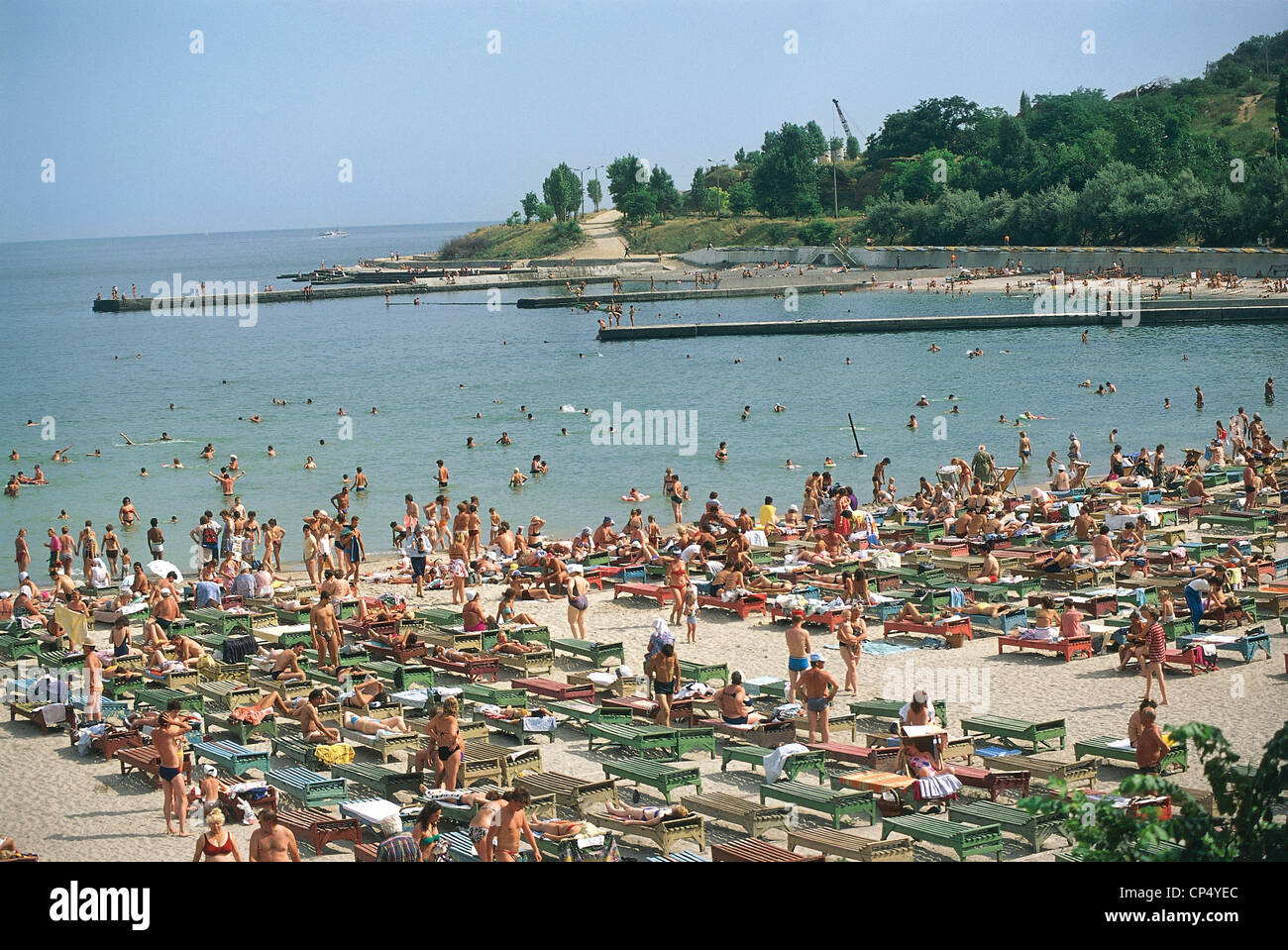 Ukraine - Odessa. Arcadia Beach with bathers Stock Photo - Alamy