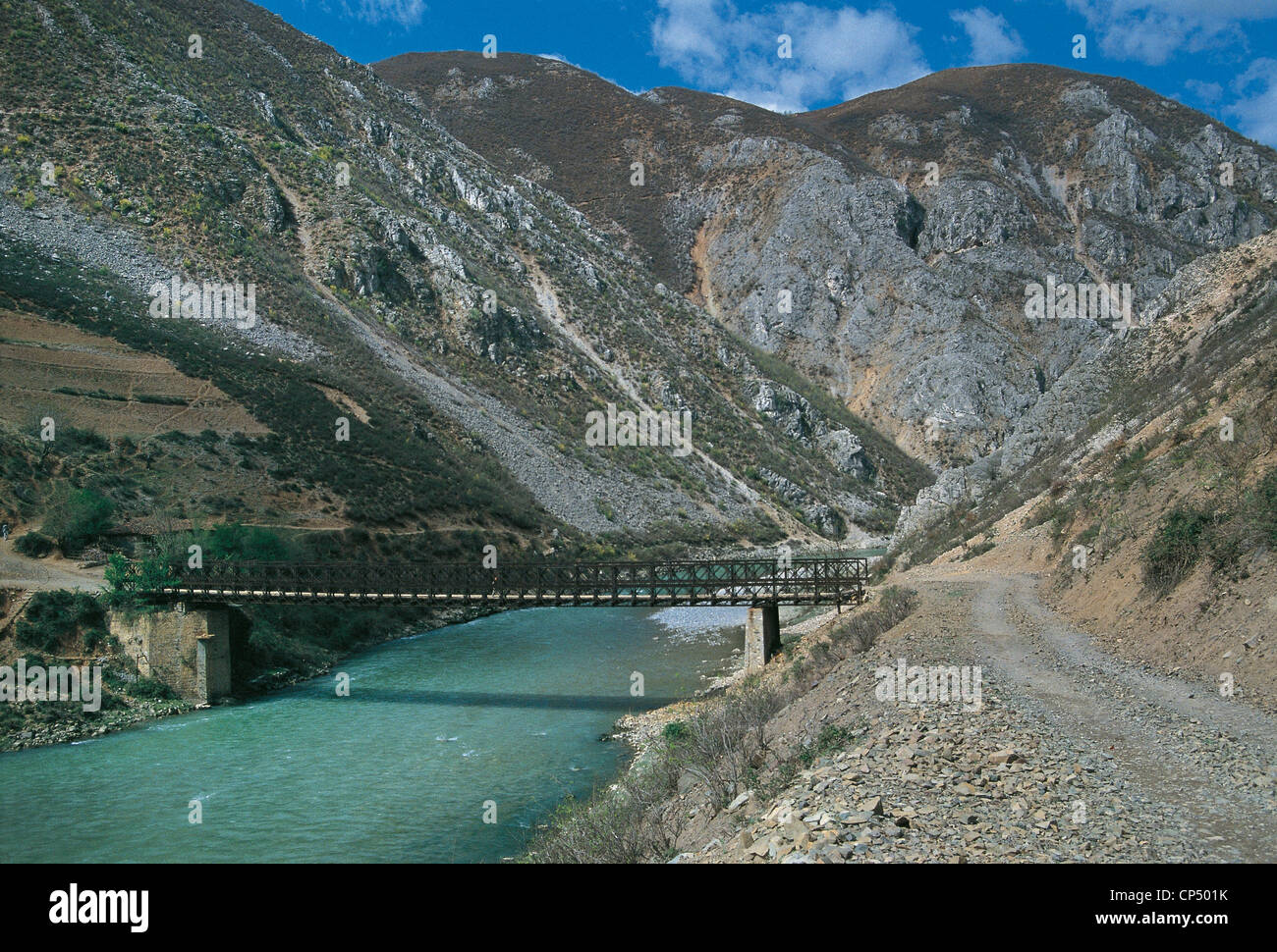 Albania - Kukes District - Drin River valley between Kukes and Peshkopi ...