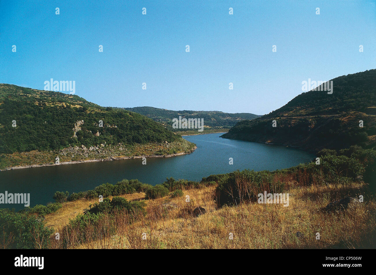Sardinia - Lake Omodeo (Or Stock Photo - Alamy