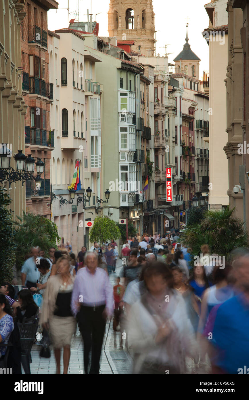 Spain, La Rioja Region, La Rioja Province, Logrono, pedestrians on ...
