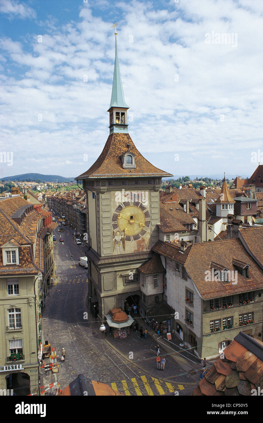 Berne Swiss Clock Tower Stock Photo - Alamy