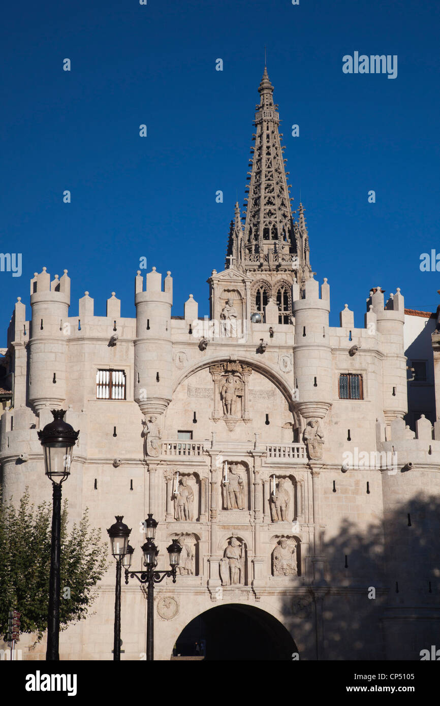 Spain, Castilla y Leon Region, Burgos Province, Burgos, Arco de Santa ...