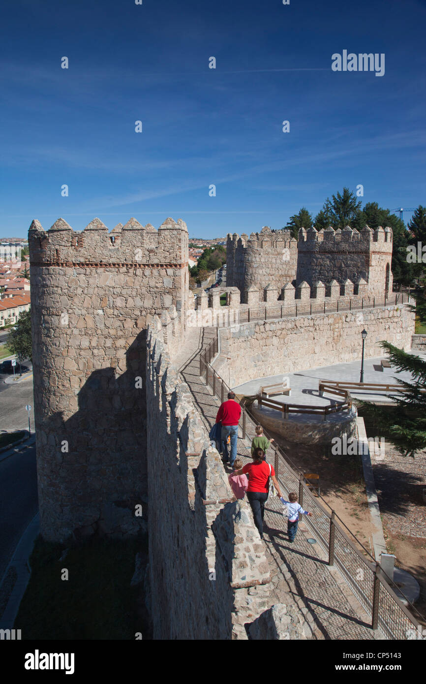 Spain, Castilla y Leon Region, Avila Province, Avila, walkway on Las ...