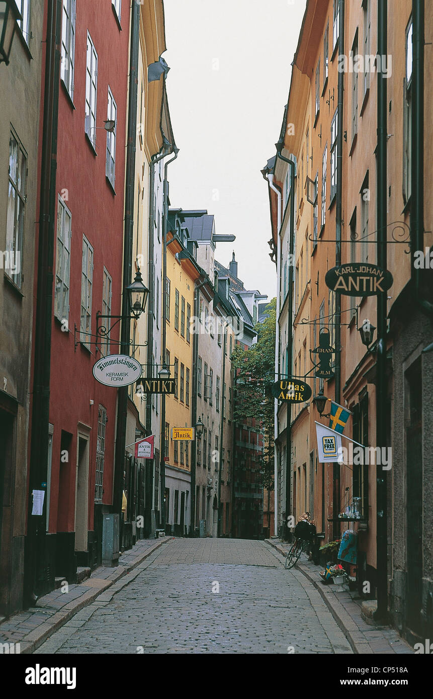 Sweden - Stockholm - Gamla Stan Island, antique shops Stock Photo - Alamy