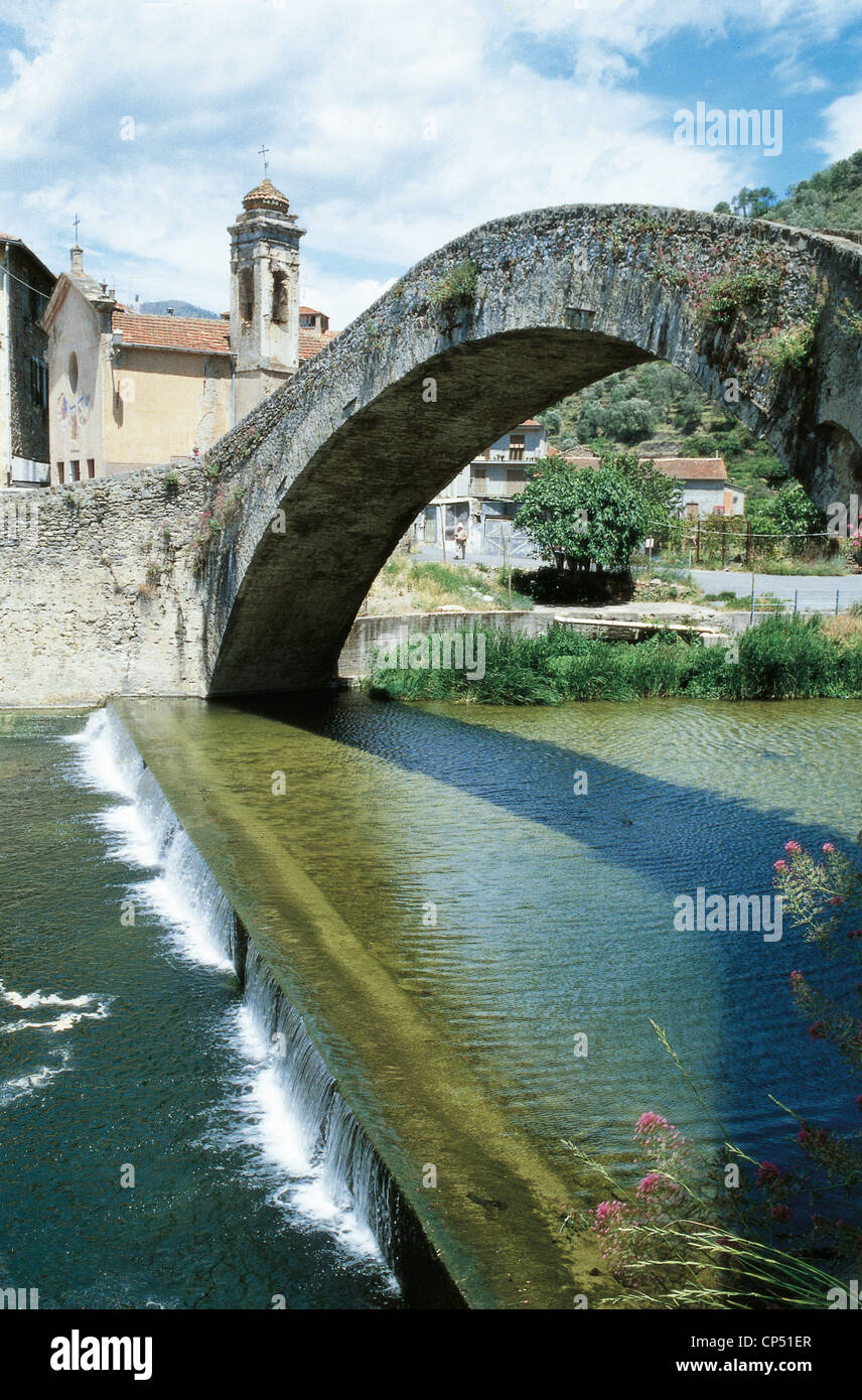 Liguria Dolceacqua Bridge View Stock Photo - Alamy