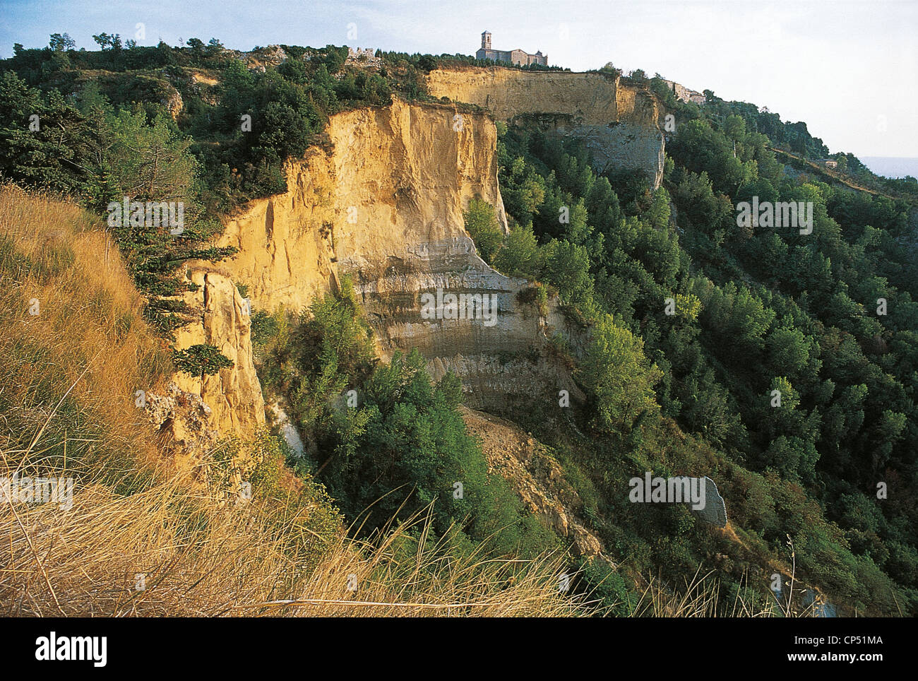 Tuscany Volterra Tiered Church Of The Holy Light Stock Photo - Alamy