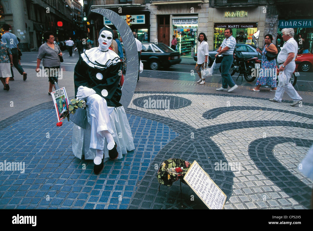 Spain Barcelona Ramblas The Animation Show Stock Photo - Alamy