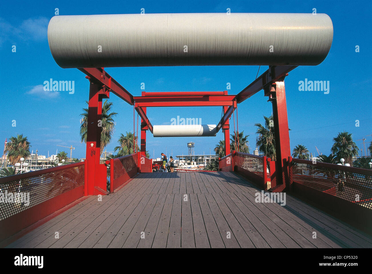 SPAIN BARCELONA PASEO DE COLON Footbridge Stock Photo - Alamy