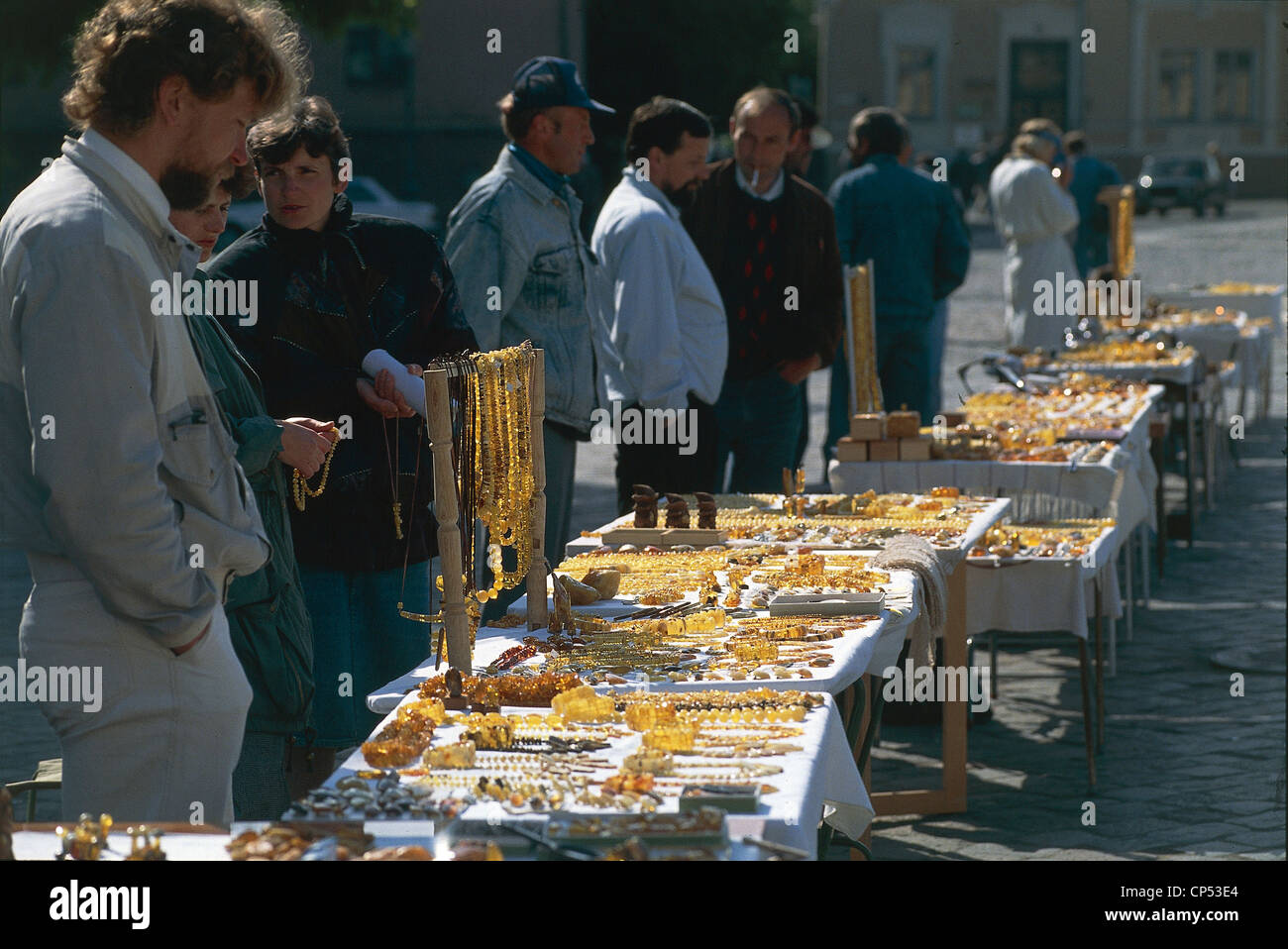 Lithuania - Market amber objects Stock Photo - Alamy
