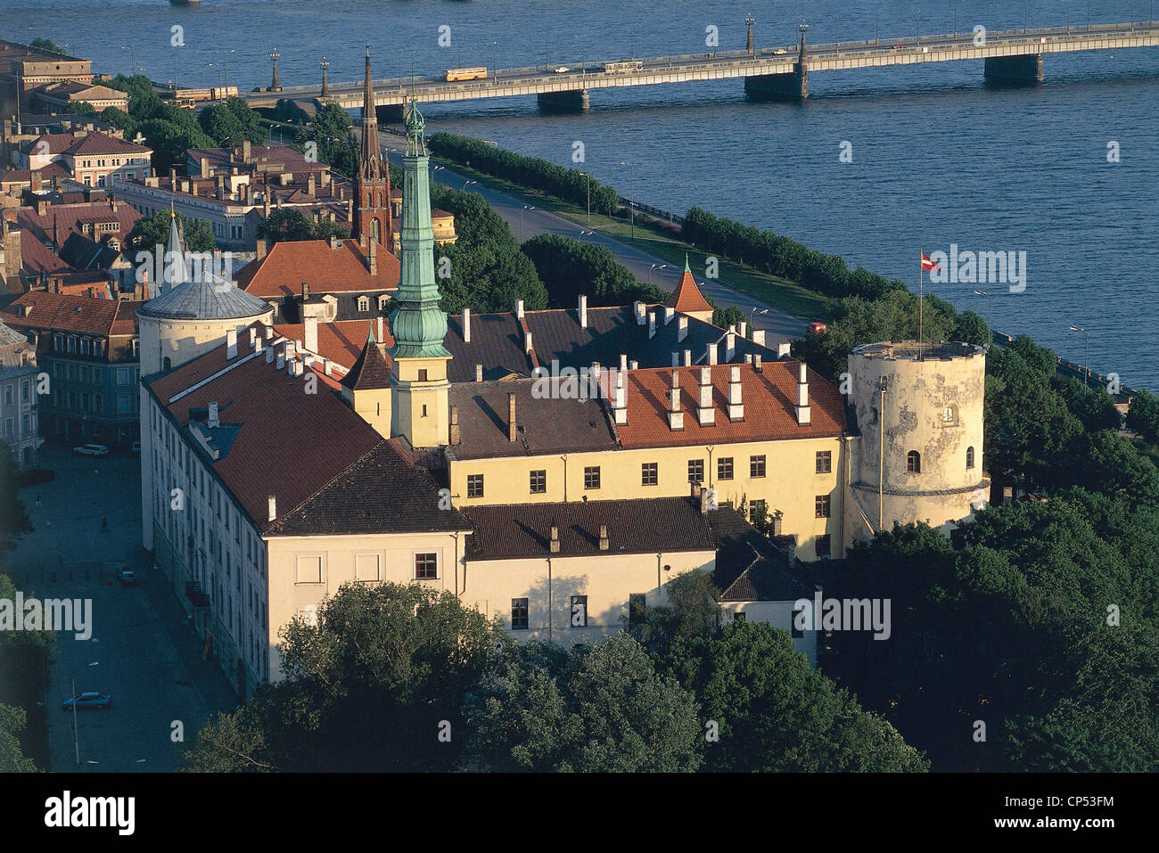 Latvia - Riga Old Town (UNESCO Heritage, 1997). Aerial view of the ...