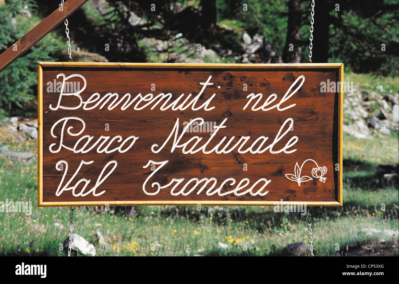 P.NAT.VAL Troncea PIEDMONT PARK ENTRANCE SIGN Stock Photo - Alamy