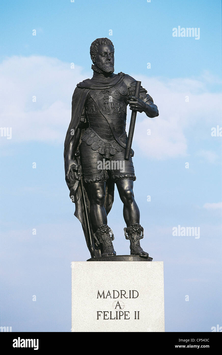 Spain Madrid Philip Ii Monument In Front Of The Royal Palace Stock ...