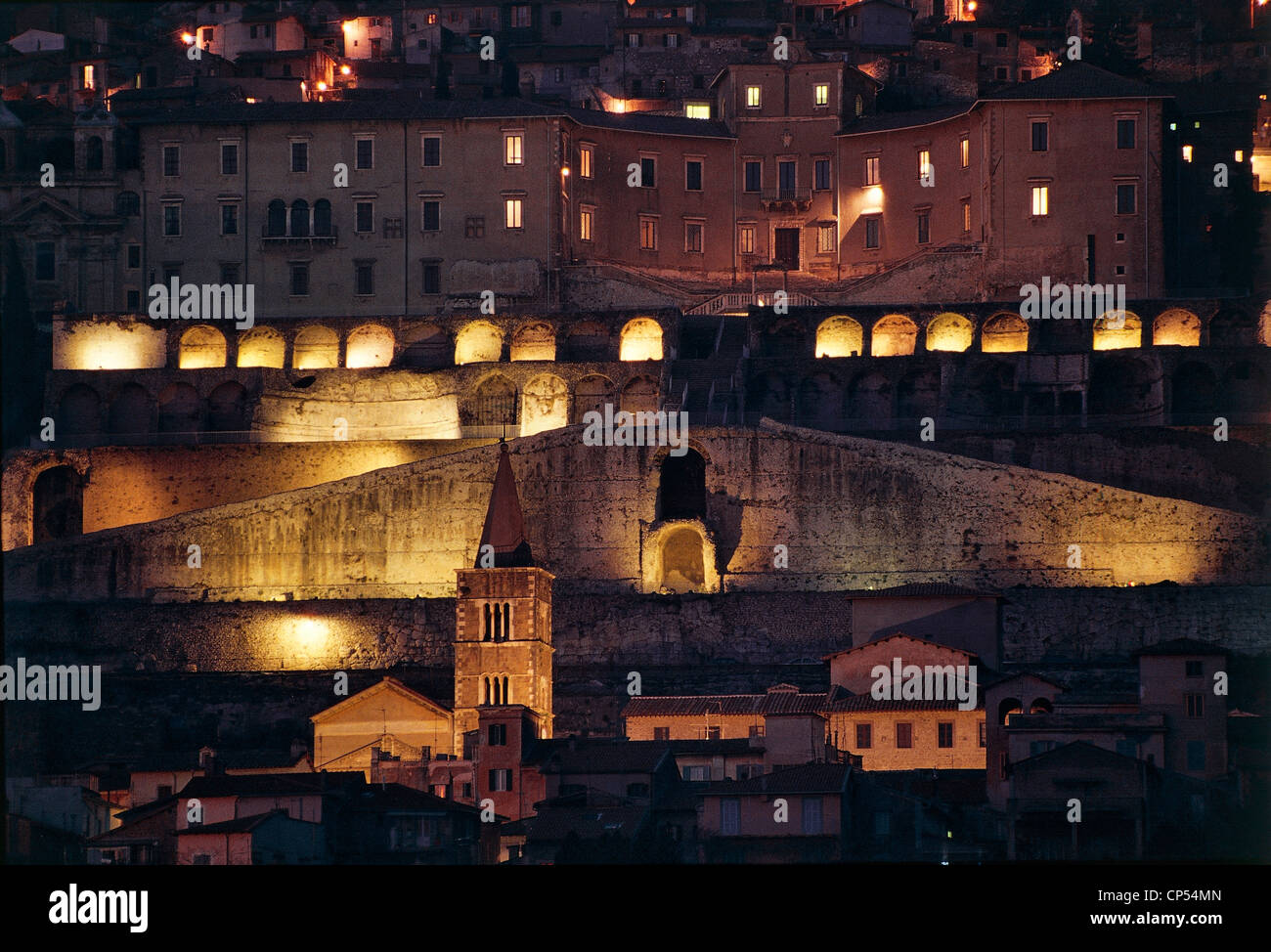 Lazio - Palestrina (Rome). Temple of Fortuna Primigenia. Night Stock ...