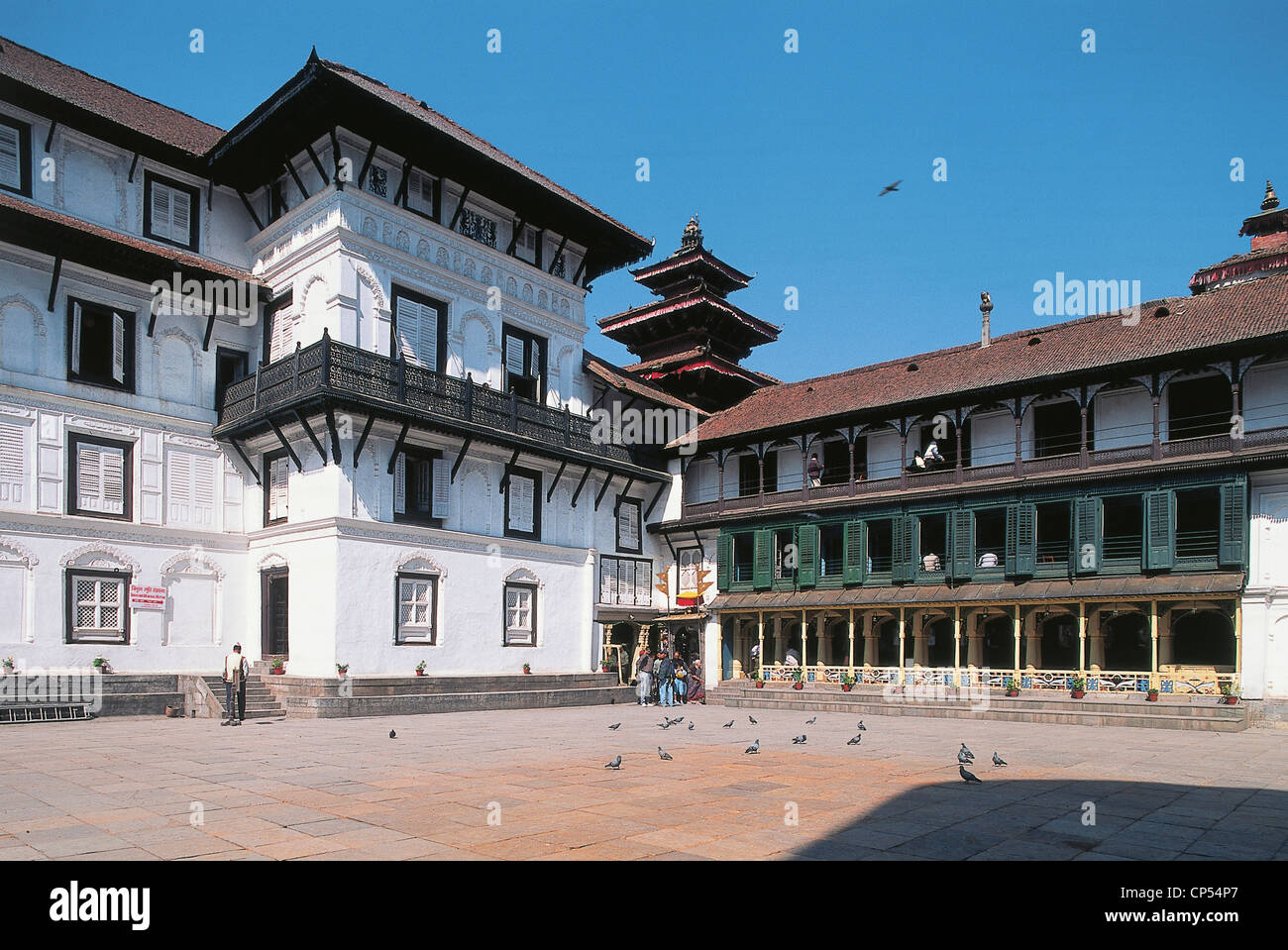 Nepal - Kathmandu. The former royal palace Bahadur Bhawan Stock Photo ...