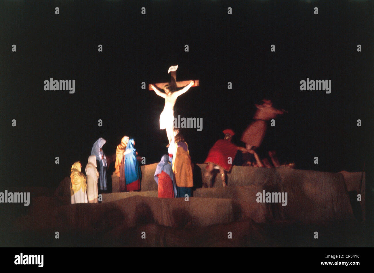 Piedmont Sordevolo (Bi). Calvary Scene, from sacred representation of ...