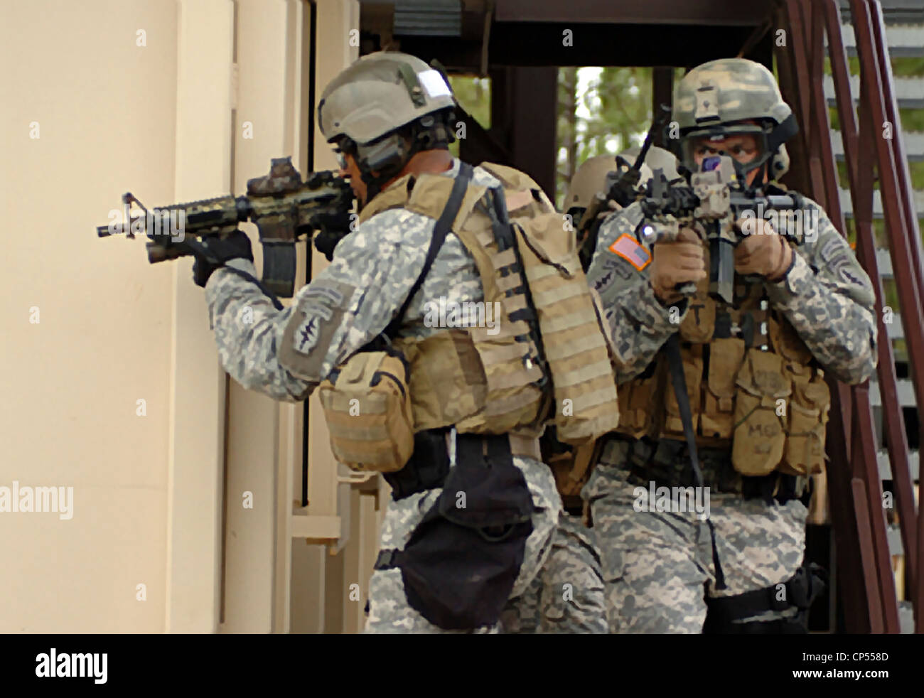 US Special Operations Forces during a staged firefight demonstrating ...