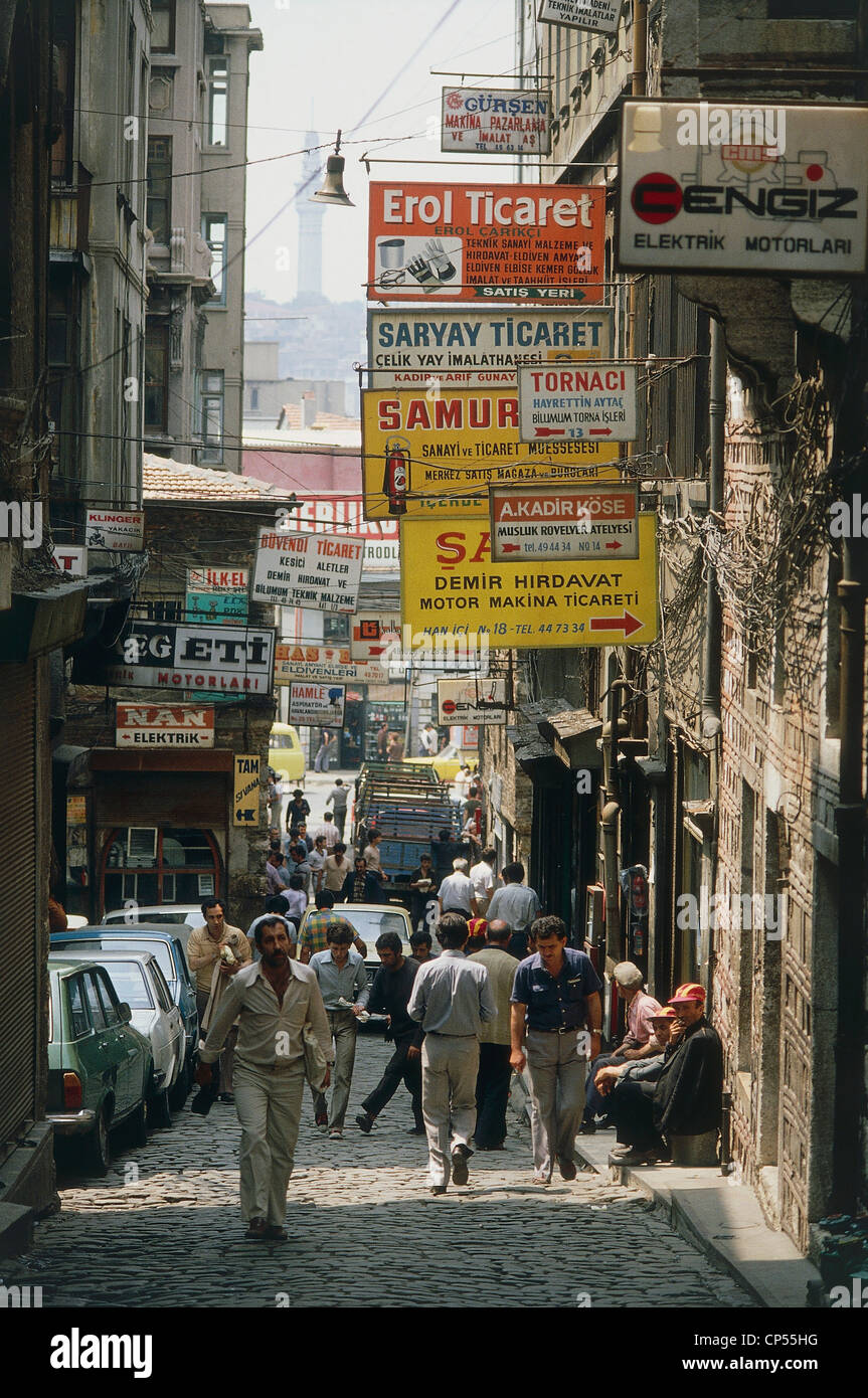 Turkey - Istanbul. Street in the neighborhood of Karakoy Stock Photo ...