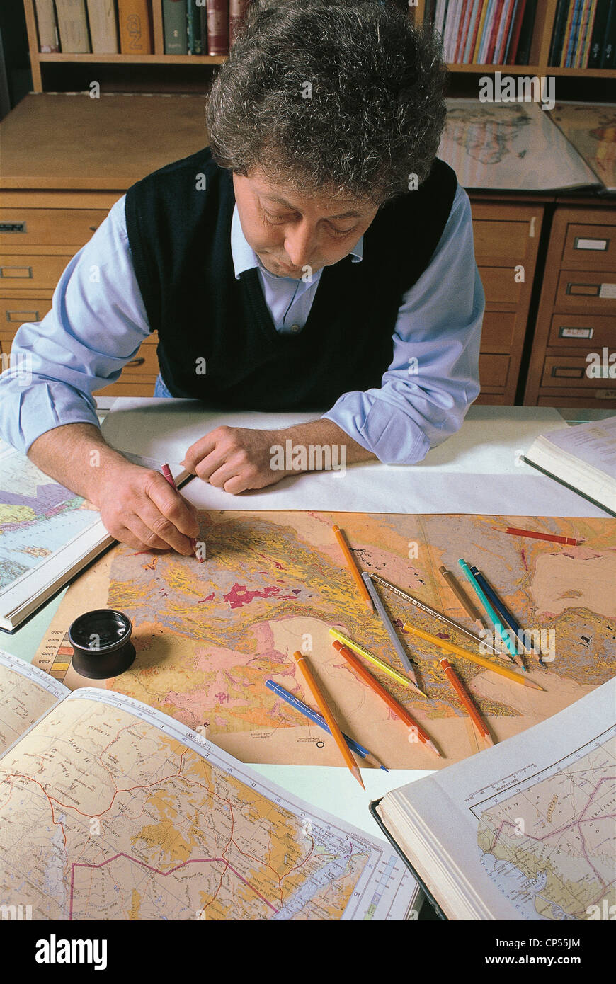 Graphic Design Workshops Maps Color Elevation Stock Photo - Alamy