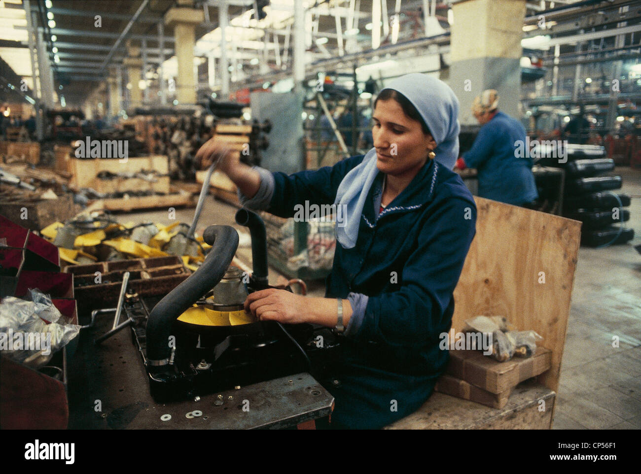 Egypt - Workers at the factory cars Nasr Automotive Elwan Stock Photo ...