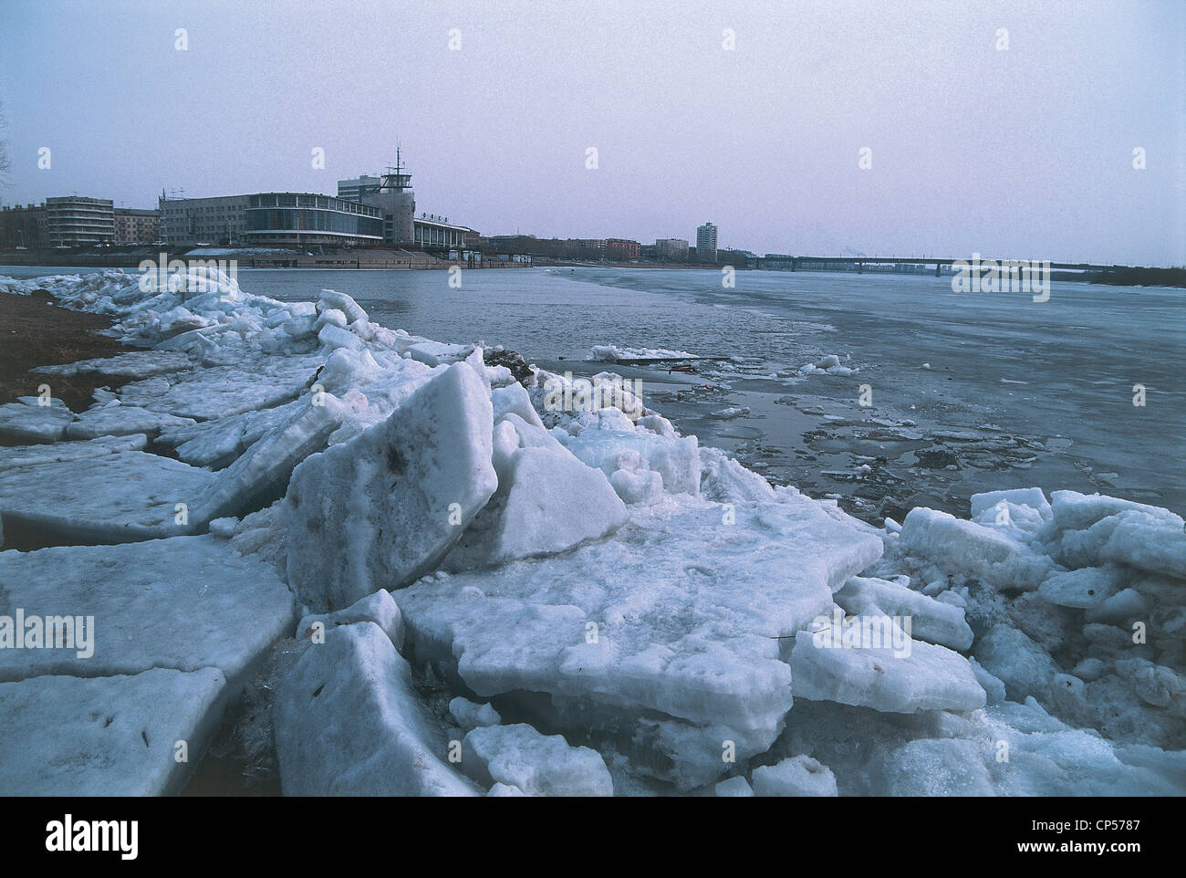Russia - Siberia - Omsk. The Irtysh river ice Stock Photo - Alamy