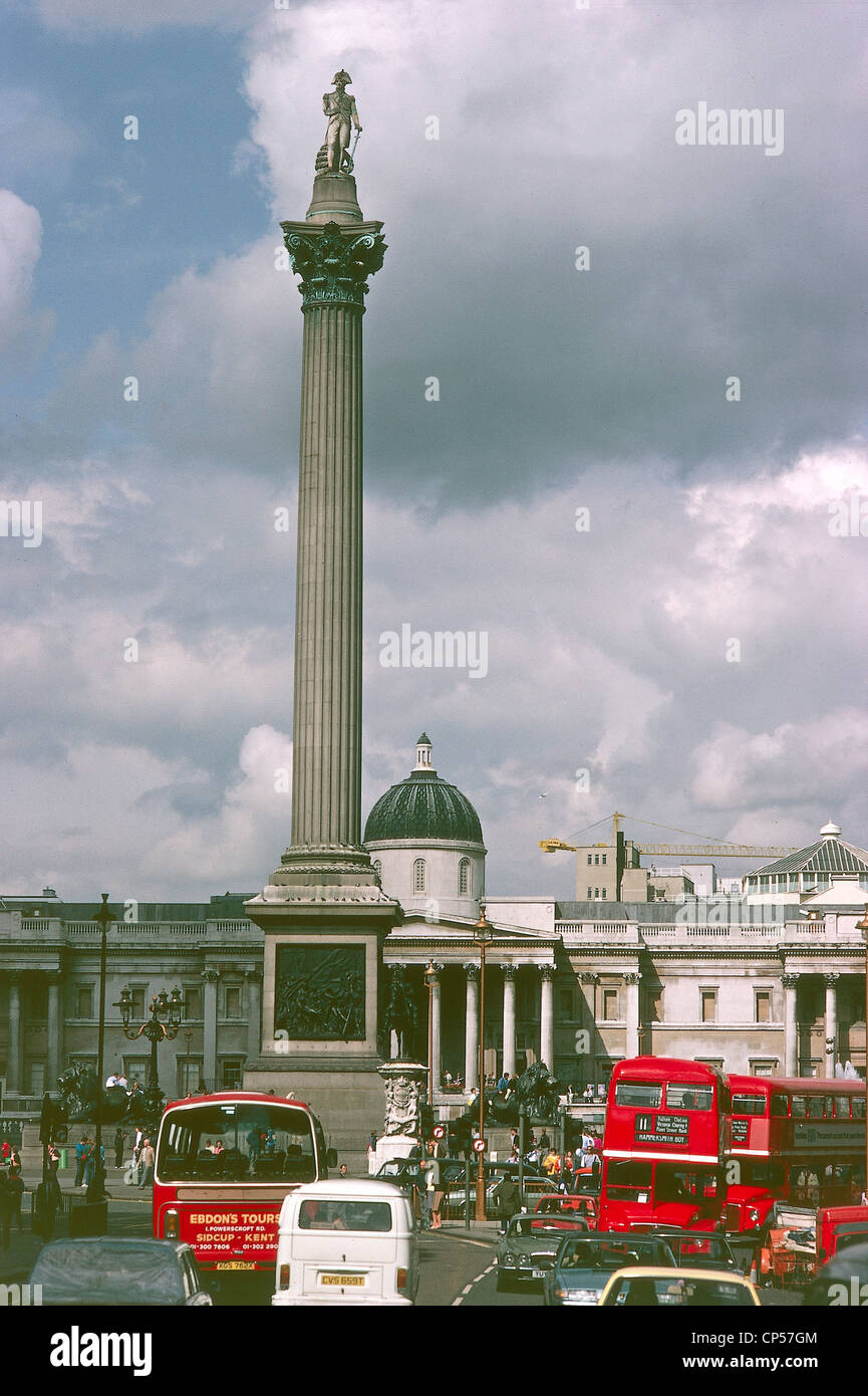 United Kingdom - England - London. Trafalgar Square with the monument ...