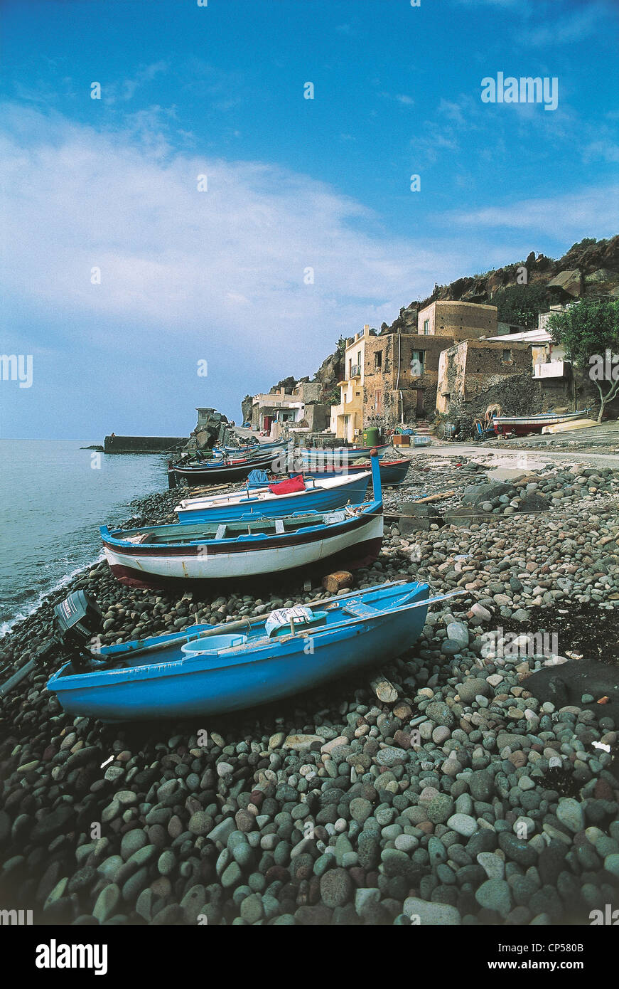 Sicily - Aeolian Islands - Island Alicudi, the port of Alicudi Stock ...