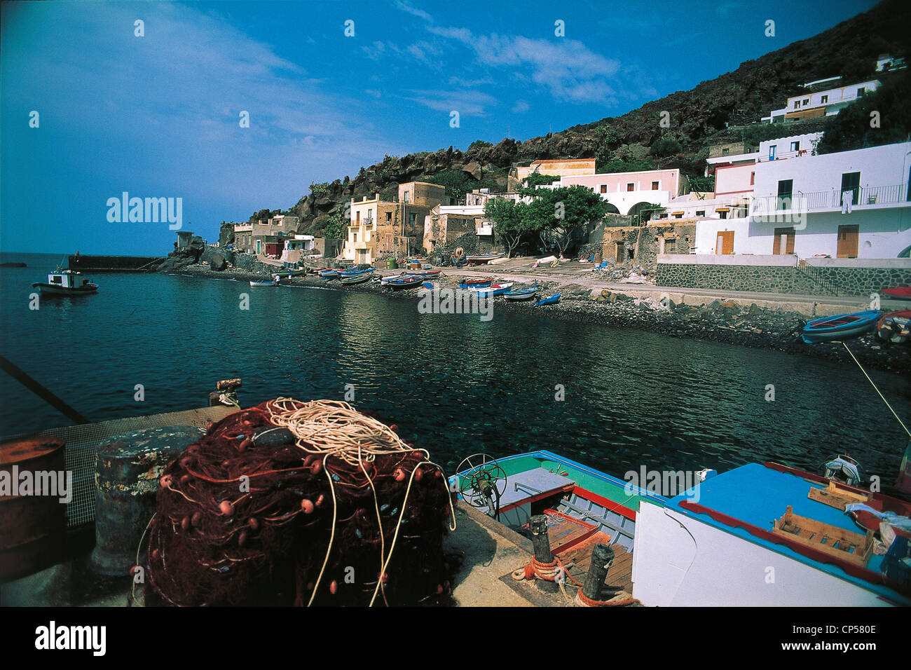 Sicily - Aeolian Islands - ISLAND ALICUDI. ALICUDI, MARINA Stock Photo ...
