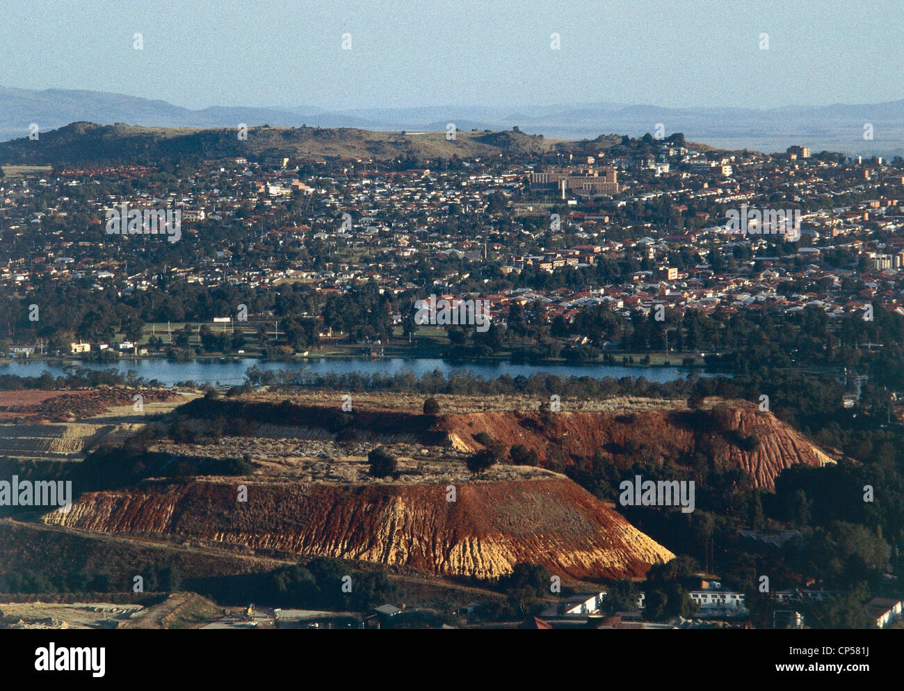 South Africa - Gauteng - Johannesburg. Hills of gold ore waste on the ...