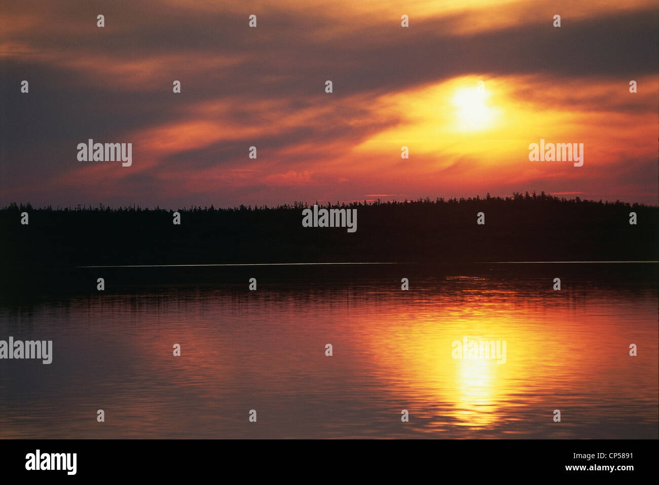 RUSSIA - SIBERIA. Jenisej RIVER, SUNSET Stock Photo - Alamy