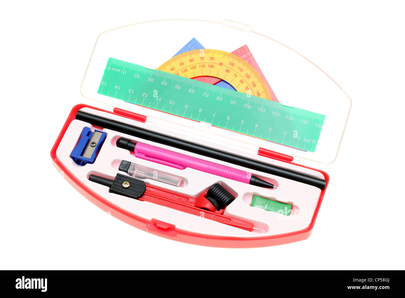 Closeup office school supplies Cut Out Stock Images & Pictures - Alamy