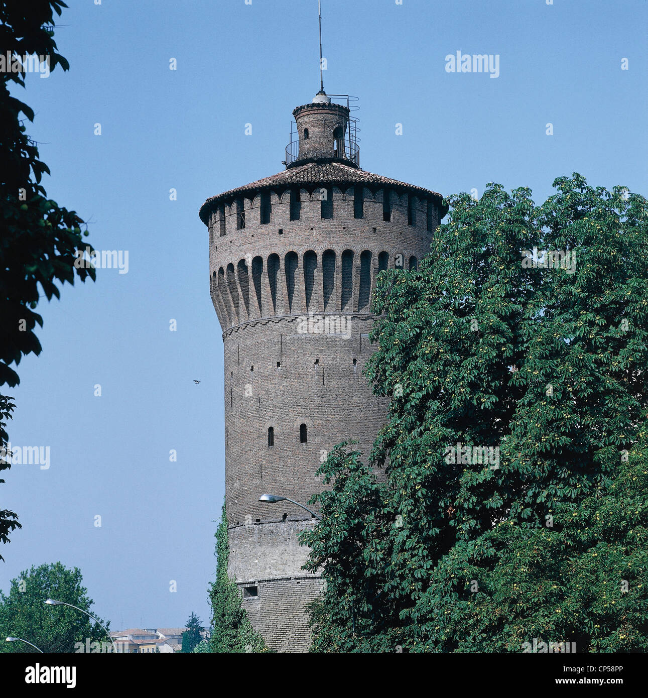 Lombardia - Lodi - The medieval castle, view of the tower Stock Photo ...