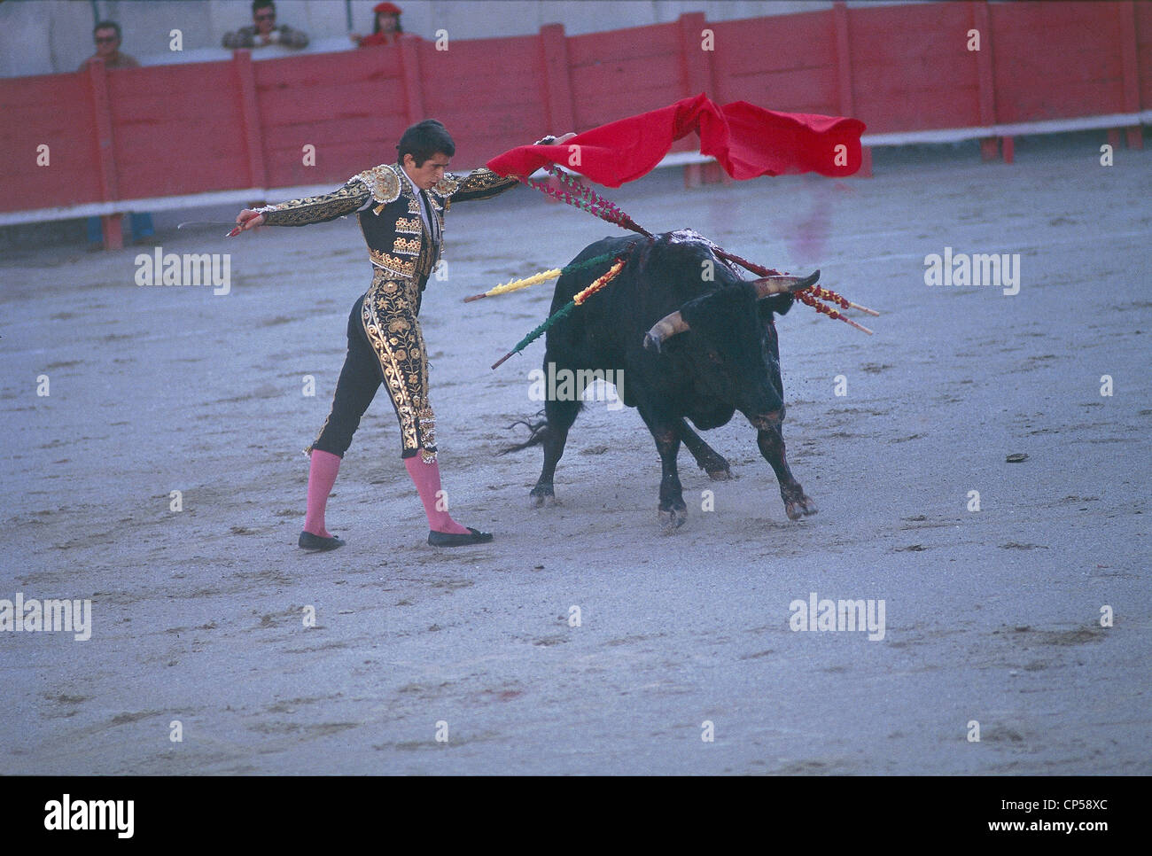 Spain - bullfighting, the matador performs a traditional shape Stock ...