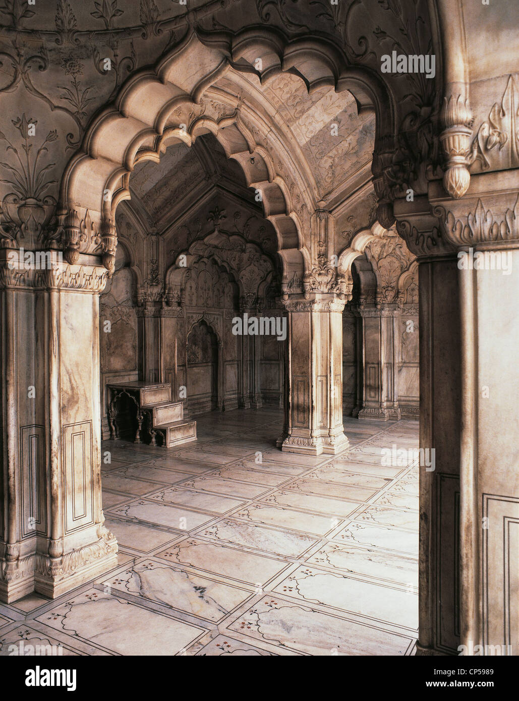 INDIA, DELHI. Red Fort, Moti Masjid (Pearl Mosque). Mughal Architecture ...