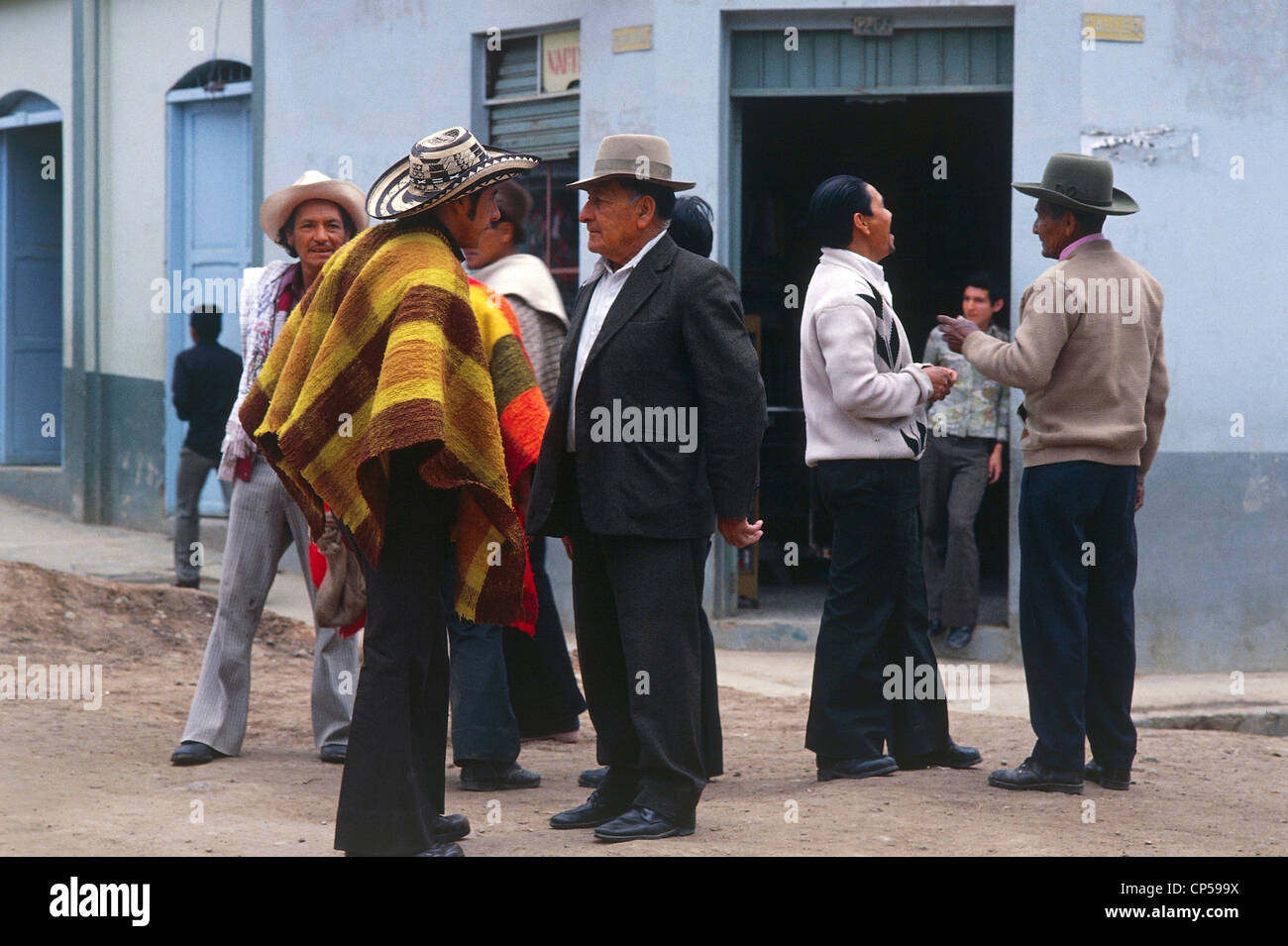 Columbia - Huila - San Agustin. Conversation between men Stock Photo ...