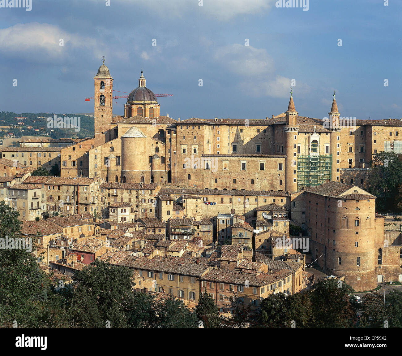 Marche - Urbino. Palazzo Ducale and the dome of the cathedral (a World ...