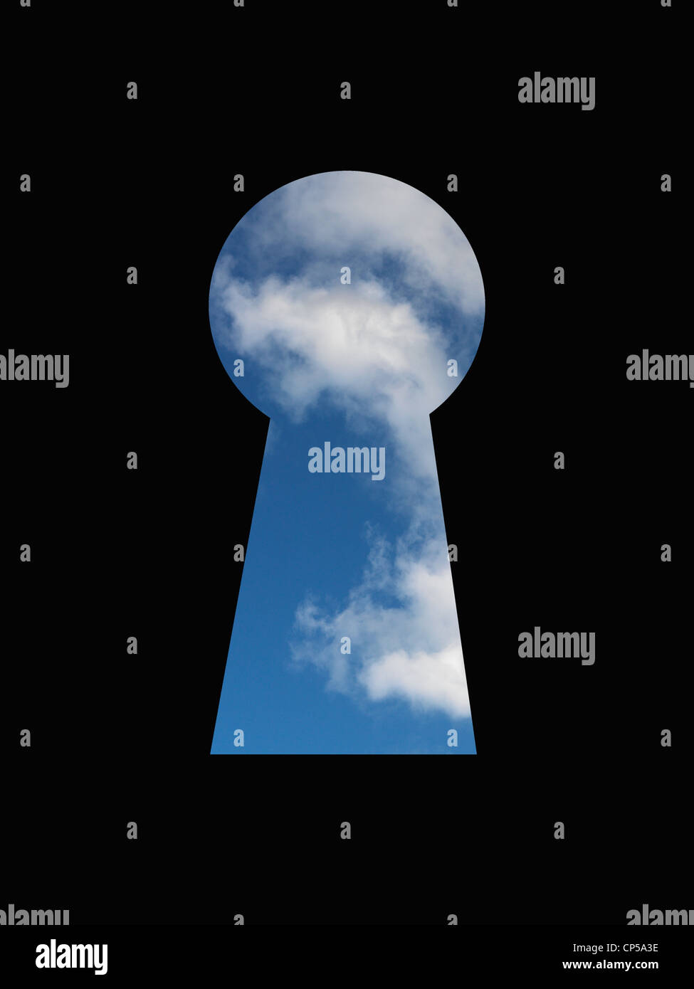 A keyhole isolated against a black background Stock Photo - Alamy