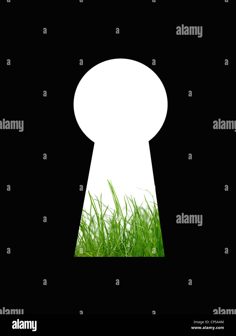 A keyhole isolated against a black background Stock Photo - Alamy