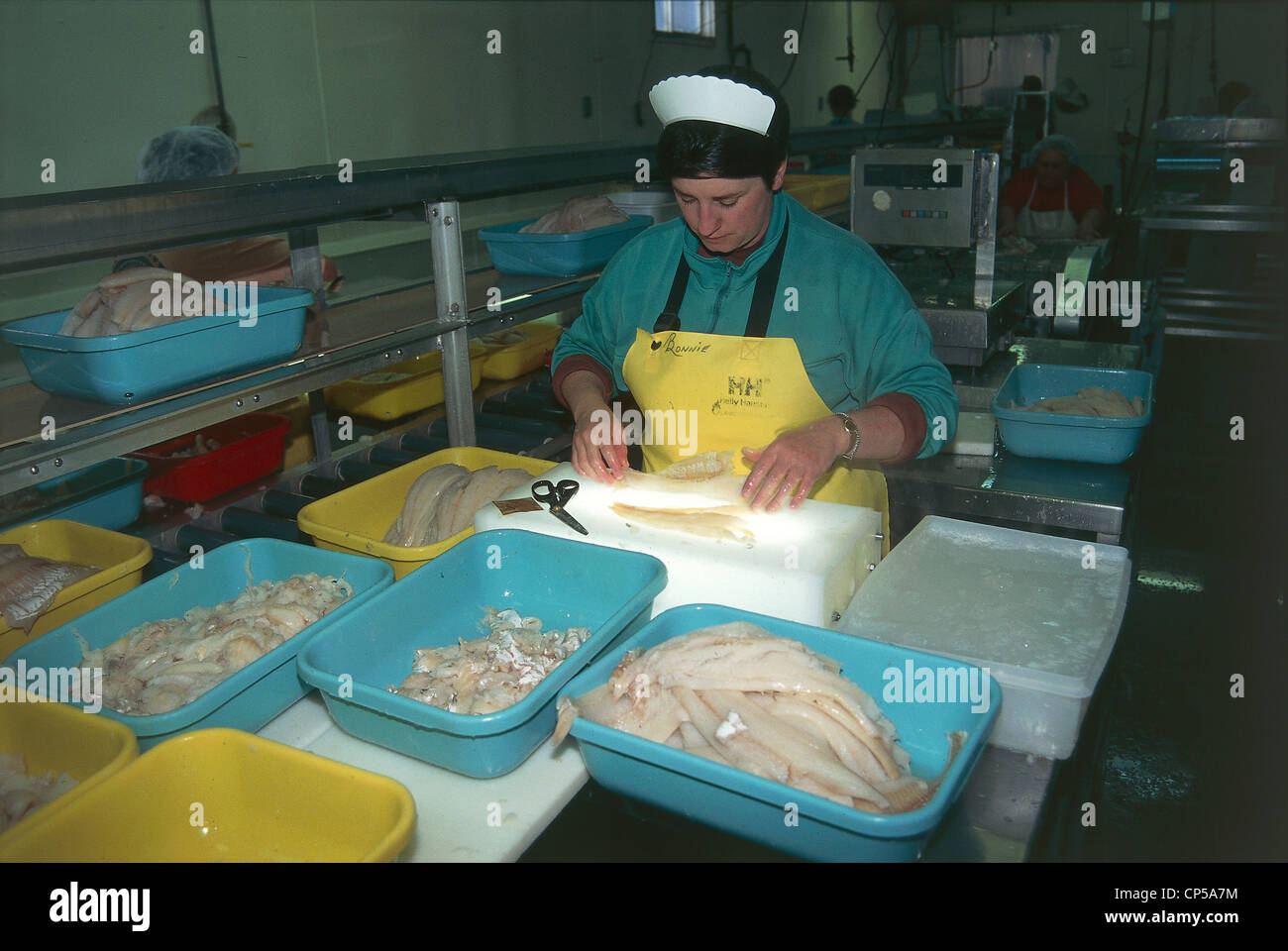 Canada Nova Scotia Cape Breton Ile Madame Processing Of Cod Stock Photo ...
