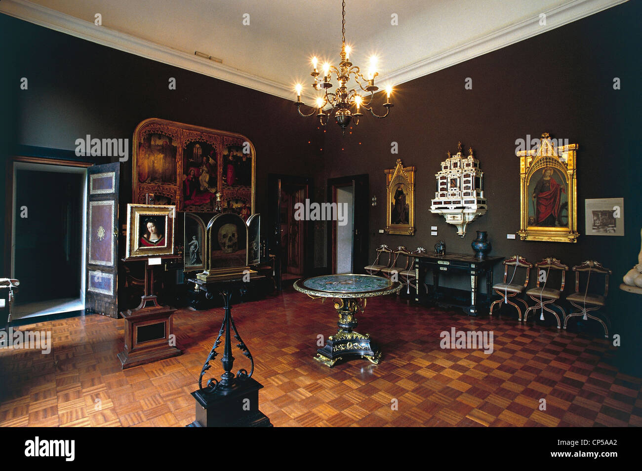 Lombardia - Milano - Museo Poldi Pezzoli, the Black Room Stock Photo ...