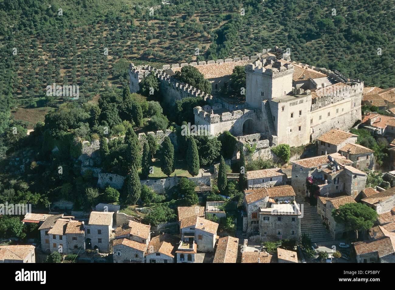 Lazio - Sermoneta (Lt). Castle Caetani Stock Photo - Alamy